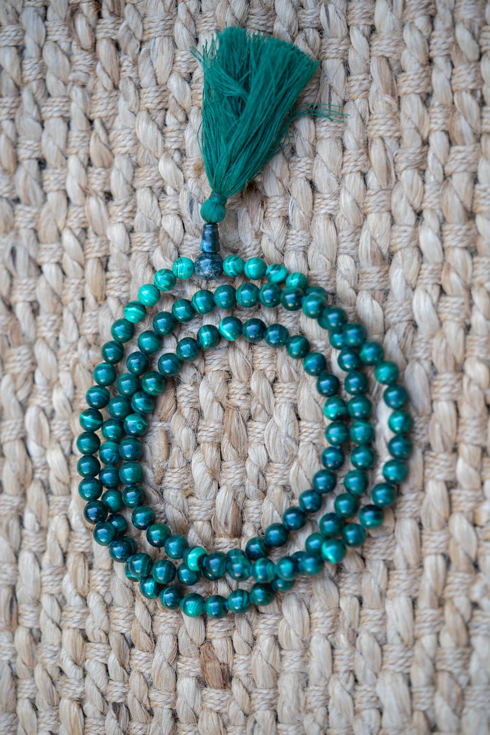 108 Beads Malachite Mala | Transformation & Protection – Singing Bowl Shop
